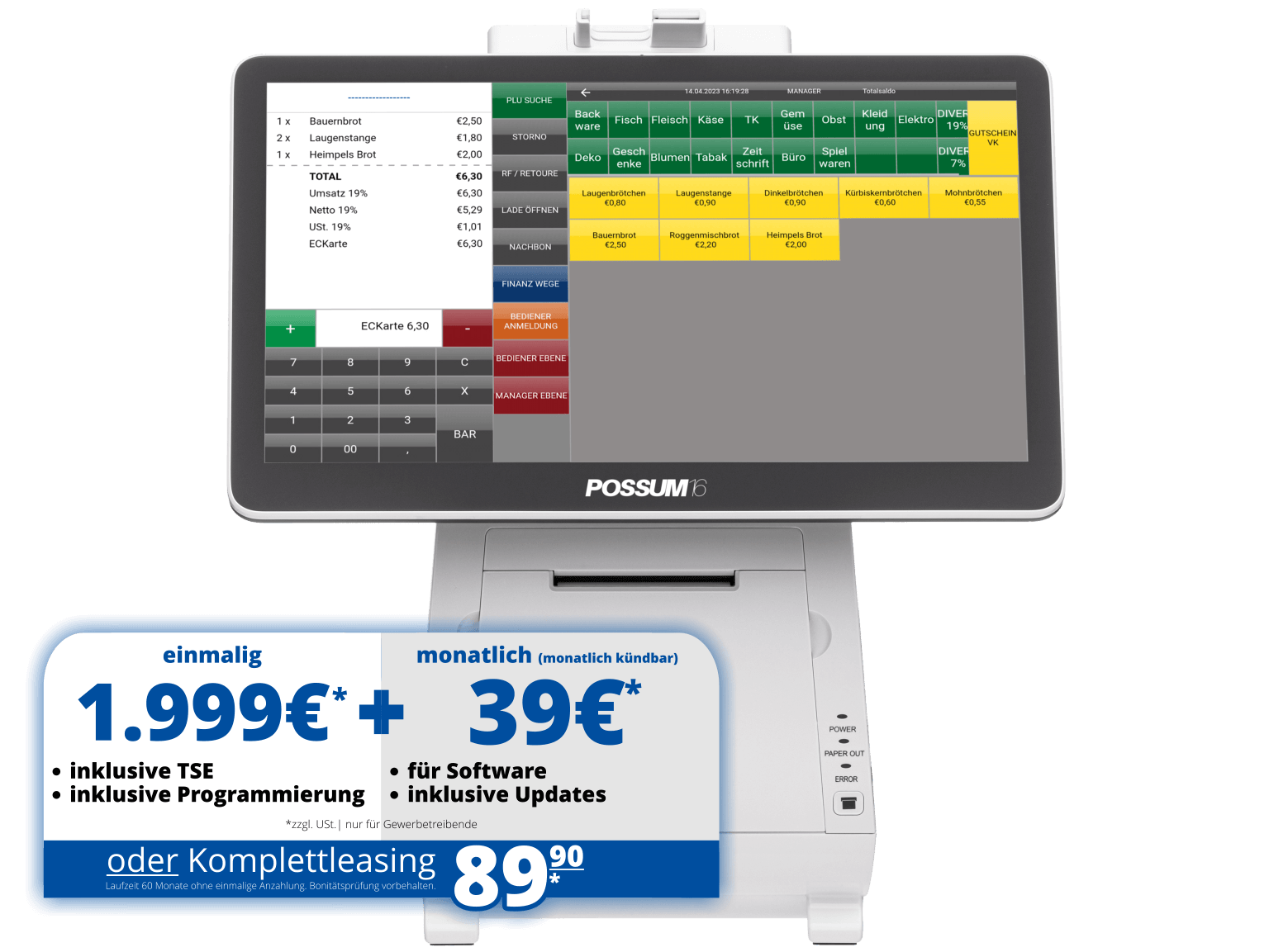 POSSUM16 All in One Kassensystem mit EC-Gerät